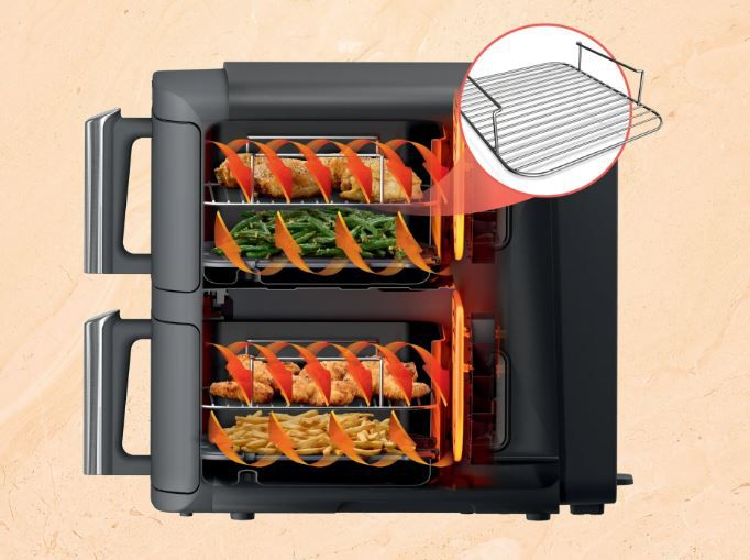 סיר טיגון ובישול ללא שמן כפול דו קומתי NINJA נינג'ה SL403 | סירי טיגון ...