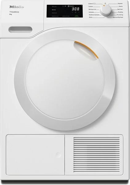 מייבש כביסה 8 ק''ג Miele מילה TEC235WP | פתח חזית | מייבשי כביסה | המאיר מוצרי חשמל